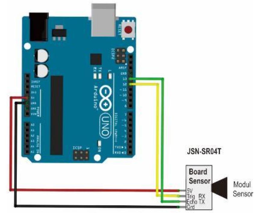 Schematic sensor communication with arduino is demonstrated