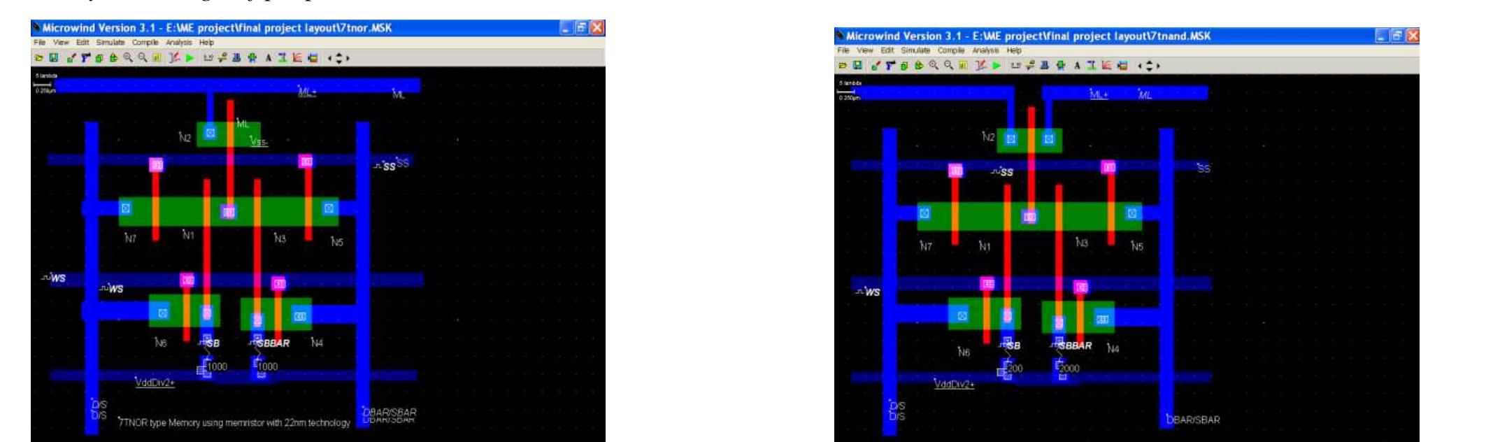 B. layout design of proposed mcam cell: fig.3.2. layout