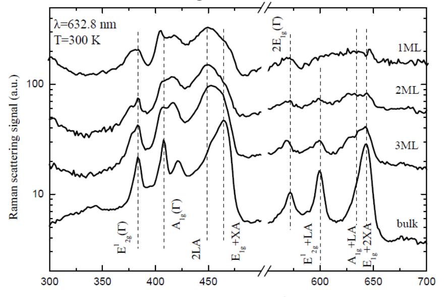 Figure 1 - from Resonant Raman scattering in MoS2—From bulk