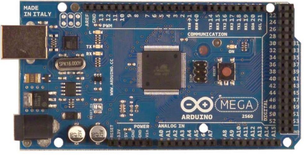 Arduino mega 2560 is a microcontroller board that uses