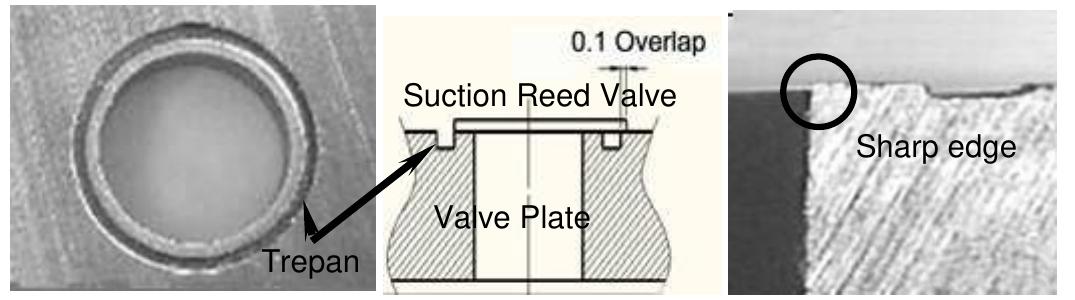 Structure of suction reed and valve plate the fracture of