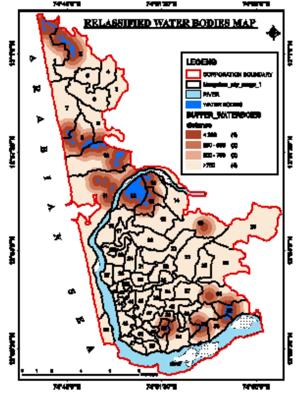 Reclassified water bodies map airport is considered as