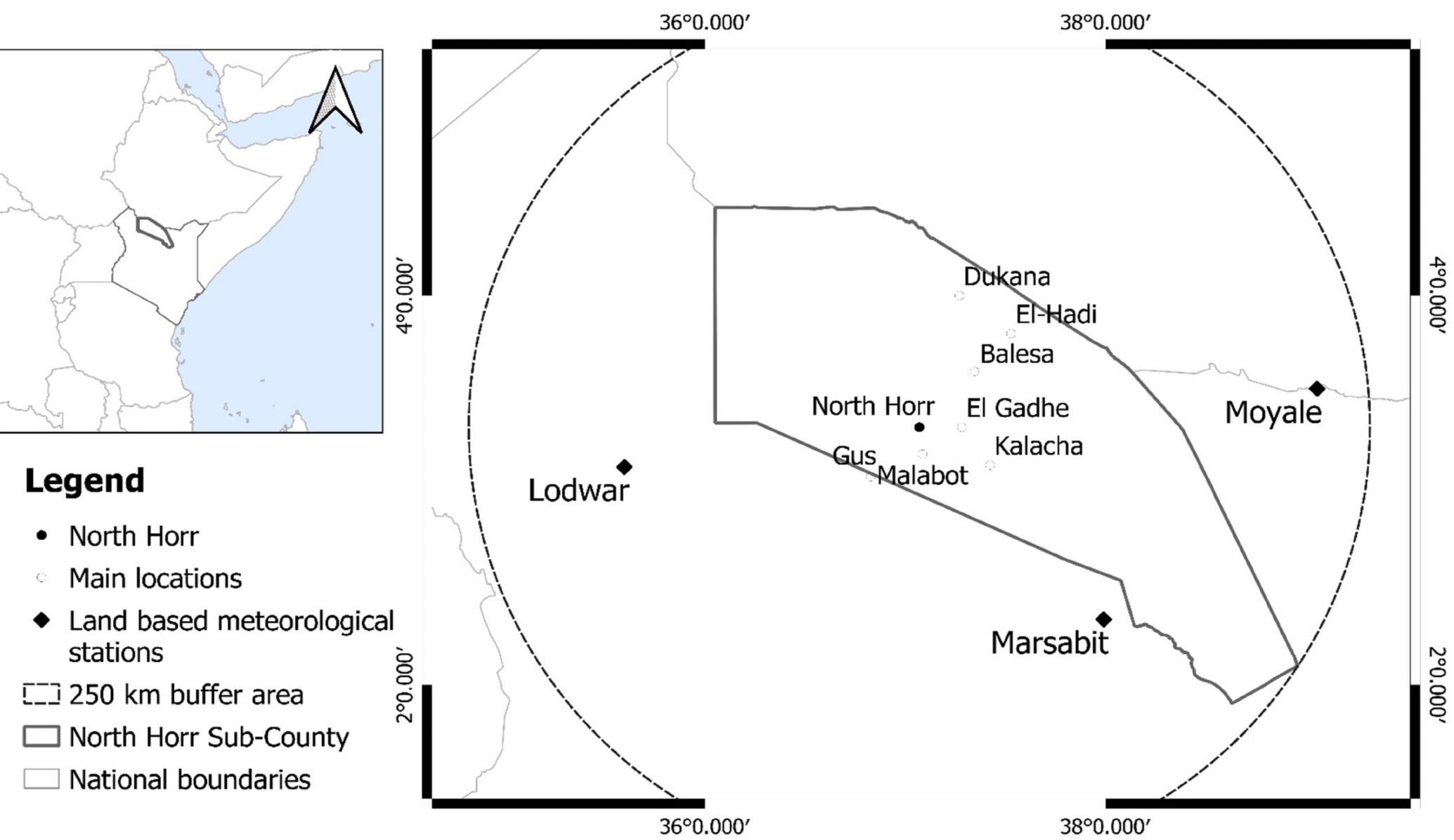 Map of the study area: north horr sub-county is highlighted