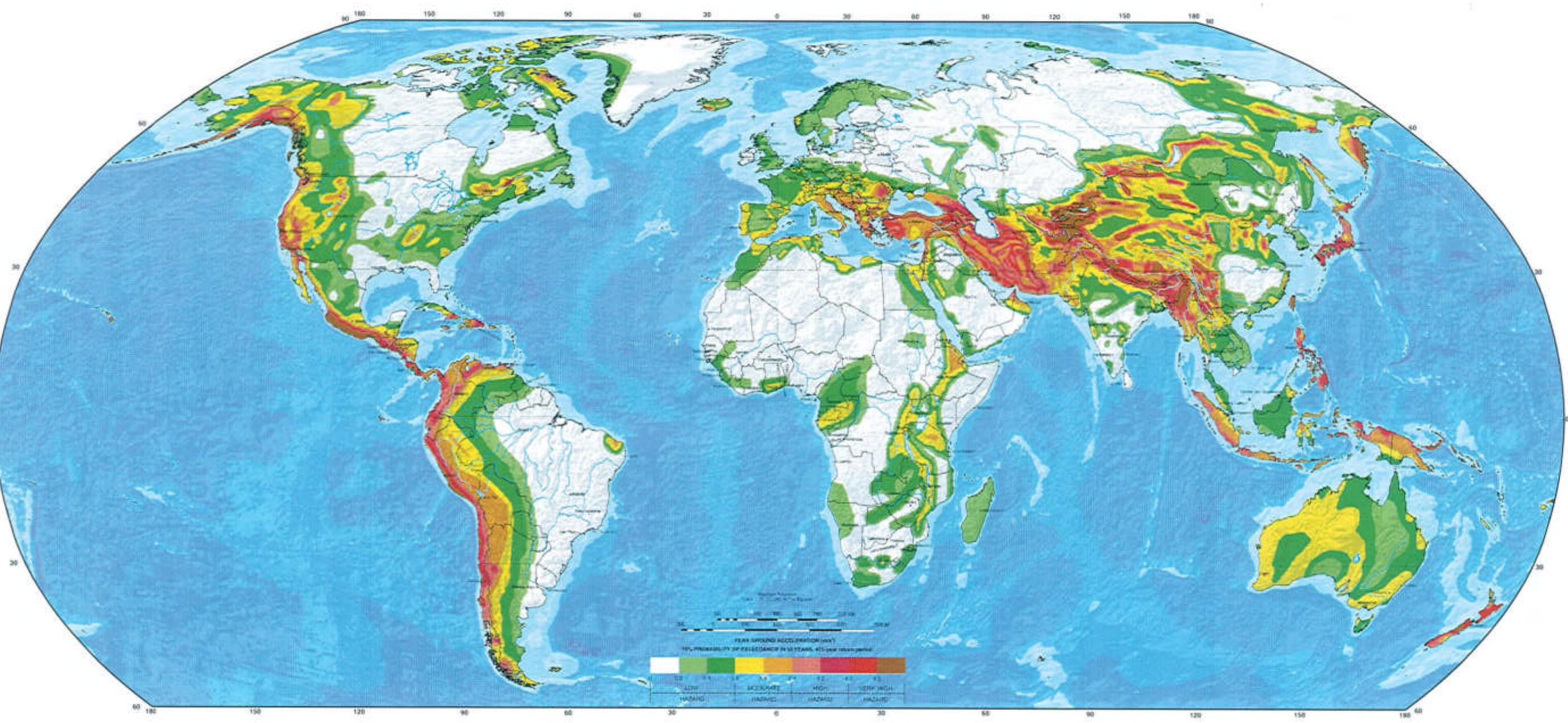 “igure 2. the global seismic hazard map. peak ground
