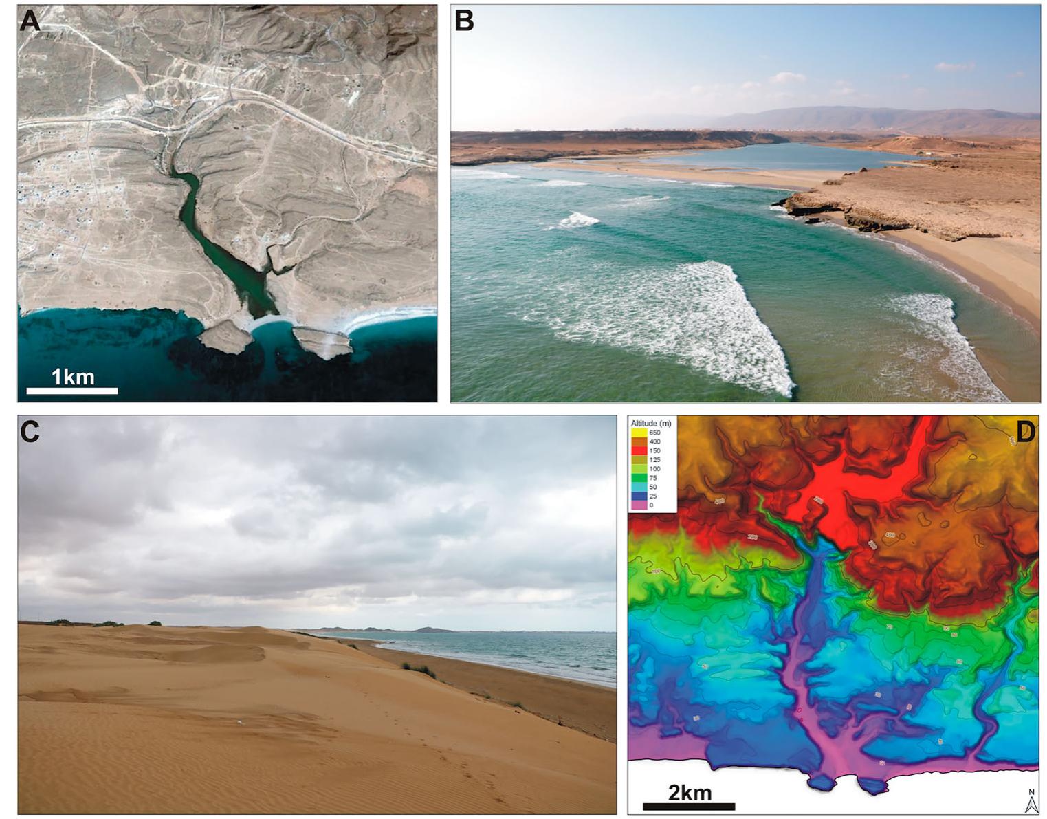 Examples of coastal and marine landforms: (a) googleearth™