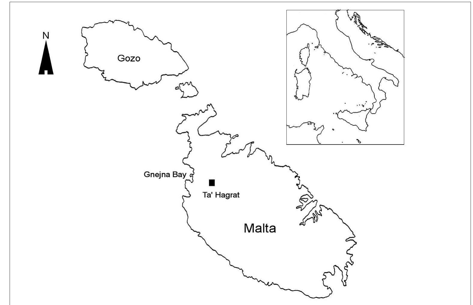 map of the maltese islands indicating the location of