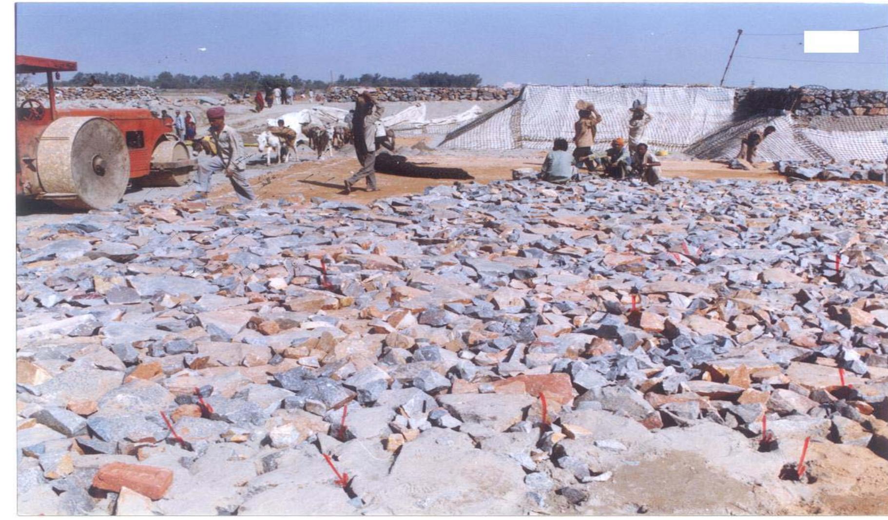 (b). photo plate showing the geo fabric, overlaying rope