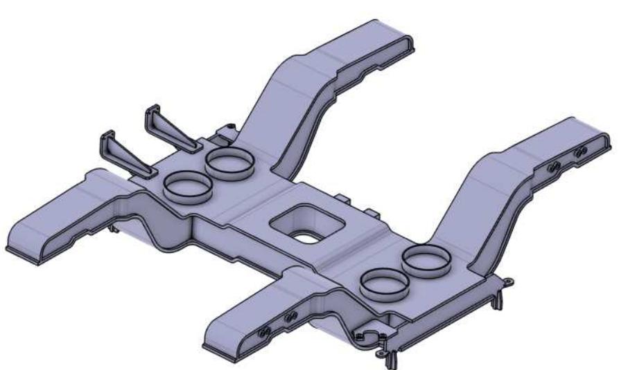 Steel sheet metal design concept of the bogie frame the