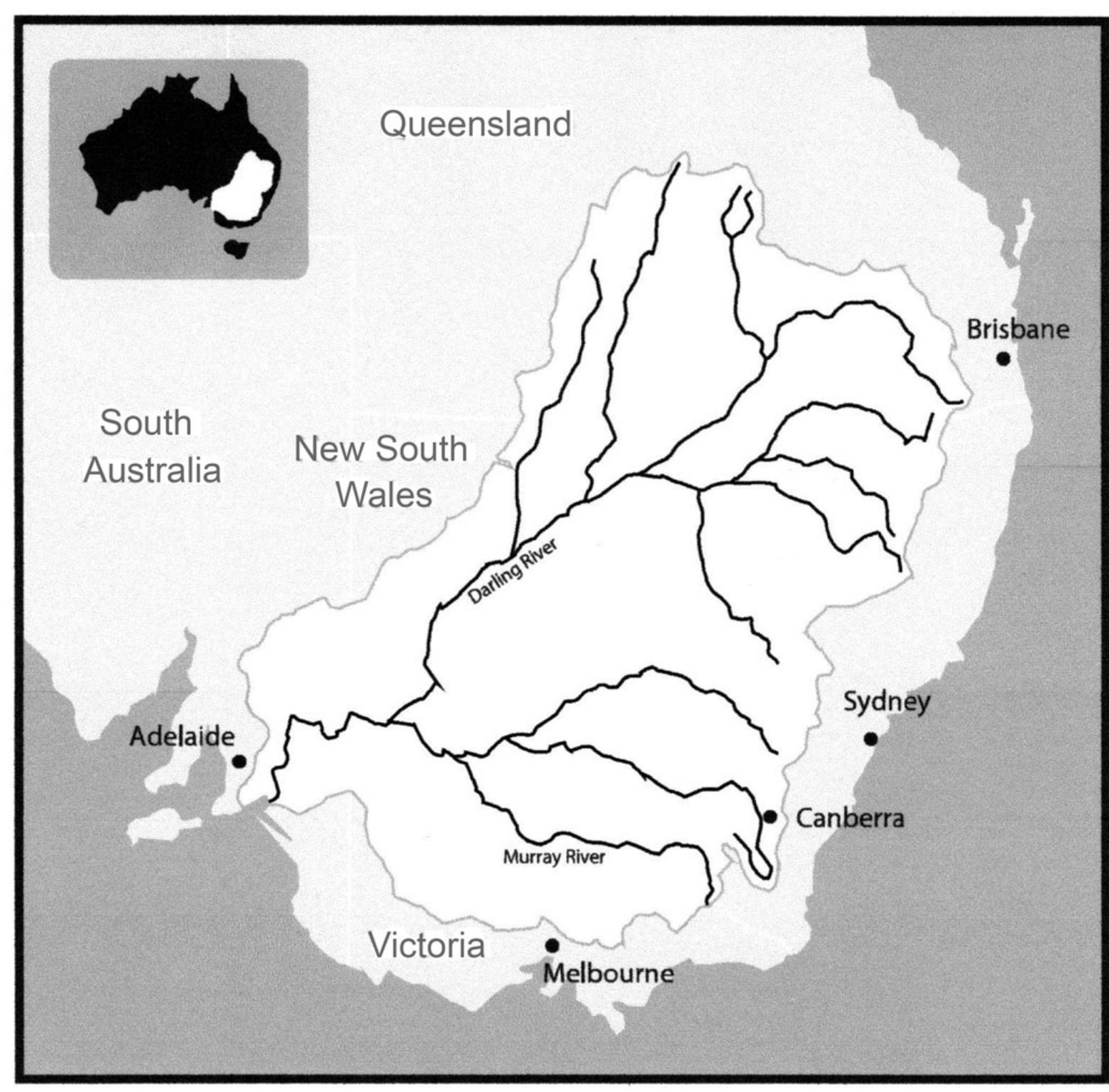 Location map of the murray-darling basin. the basin