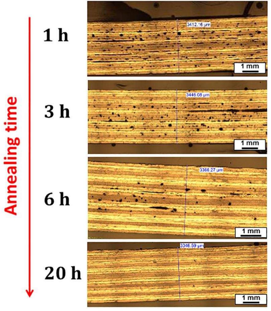 Optical microscopies of ir-heated blank laminates after