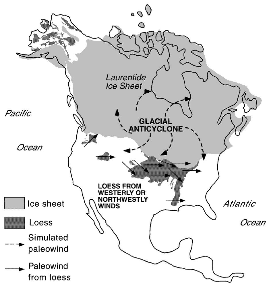 Map of north america showing extent of the laurentide ice