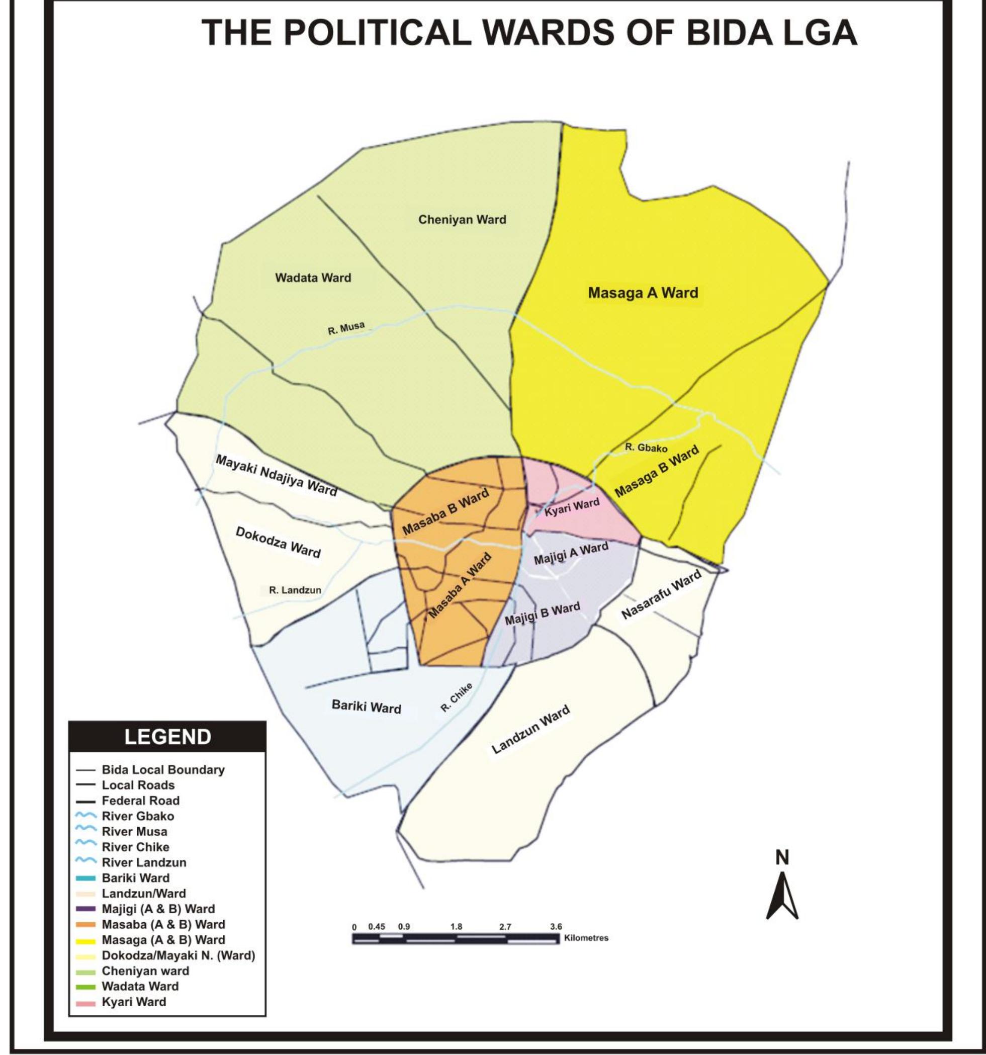 1: the political map of bida
