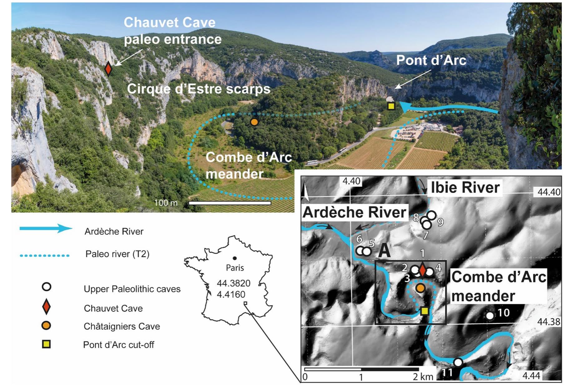 Location of the chauvet cave. the chauvet cave is in the