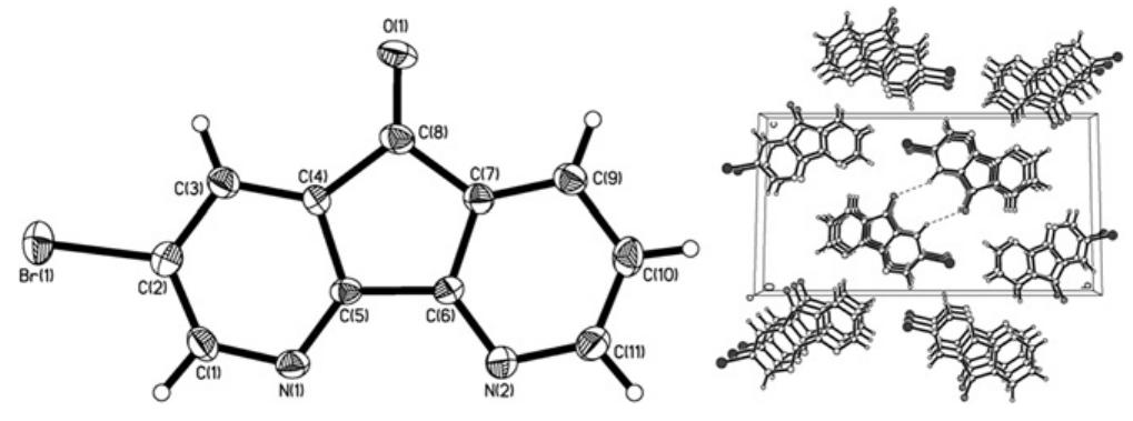 X-ray crystal structure of 2 with ortep drawing and its