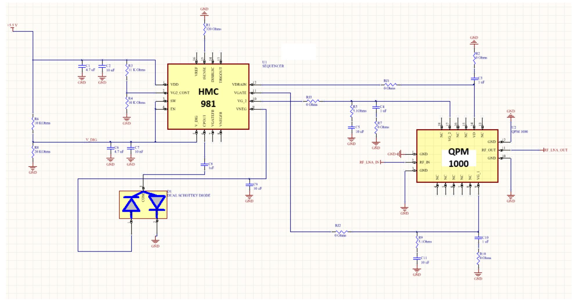 3.2: schematic diagram of the lna/sequencer receiver section