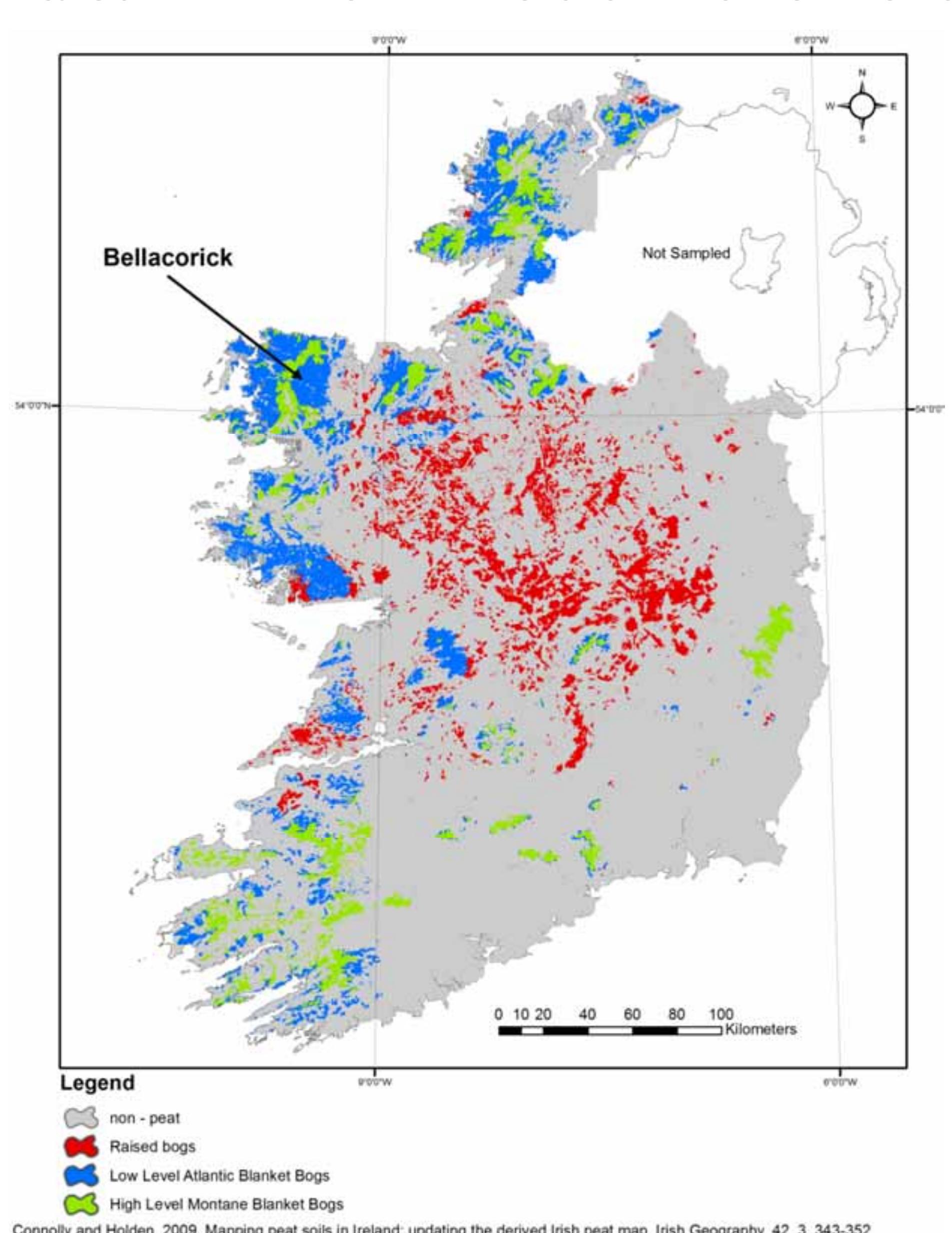 Map of ireland showing the location of the study site, from
