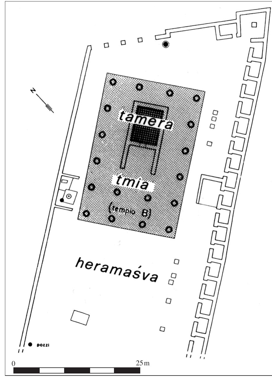 Pyrgi. map of the sanctuary. the northern area in the time