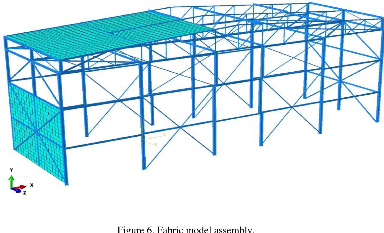 The fabric model does not include cladding for the entire