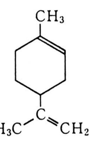 1. chemical structure of limonene and linalool, with less
