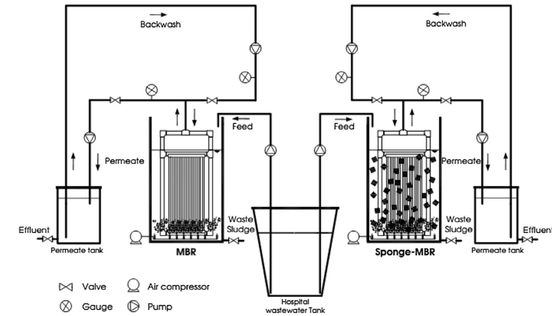 Schematic illustration of the mbr systems. two lab-scale
