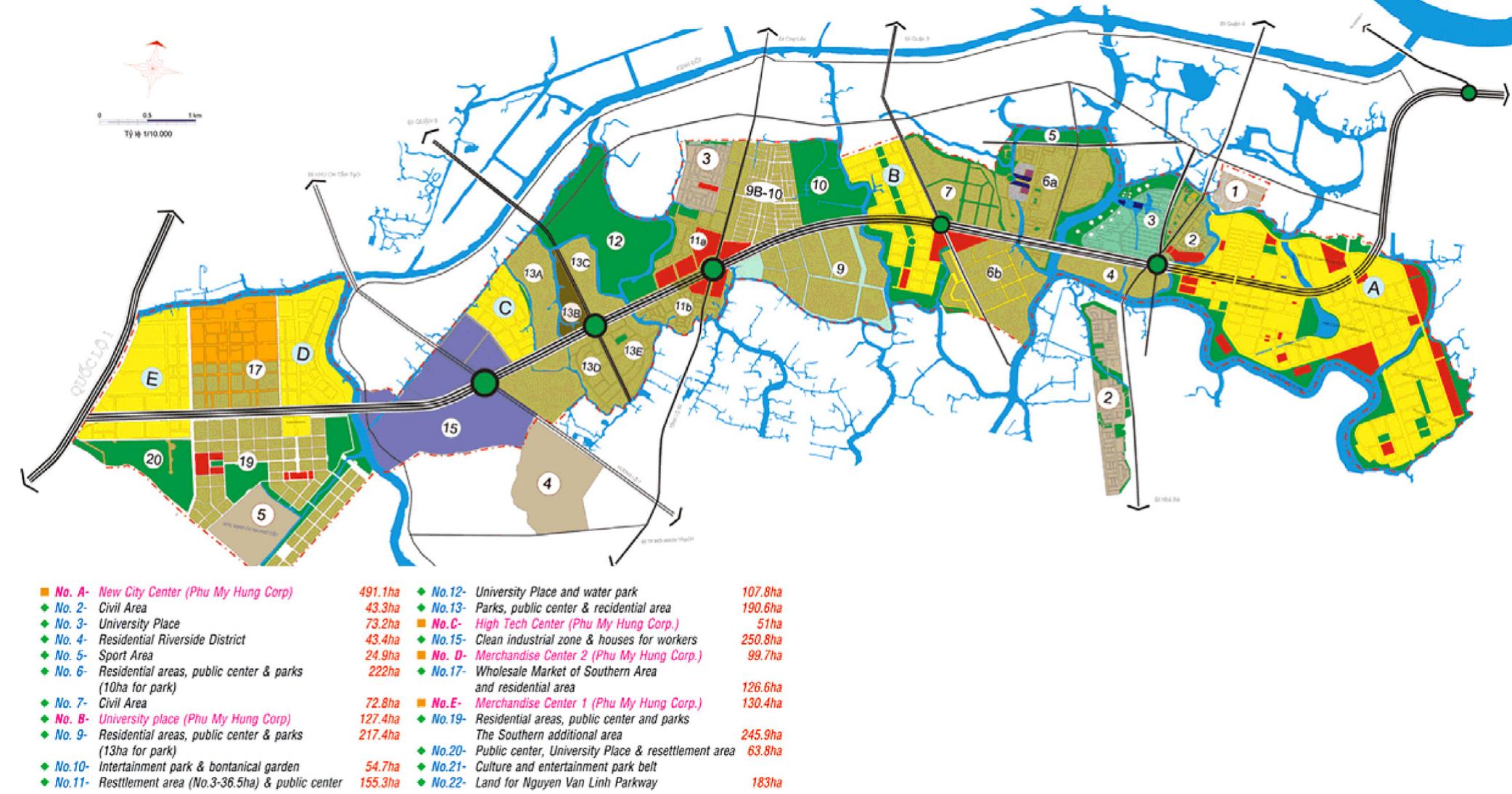 The saigon south master plan. source: phu my hung