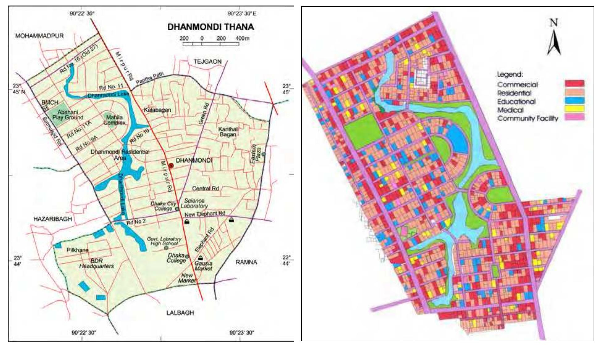 5 map of dhanmondi thana and ward 49 area was developed in