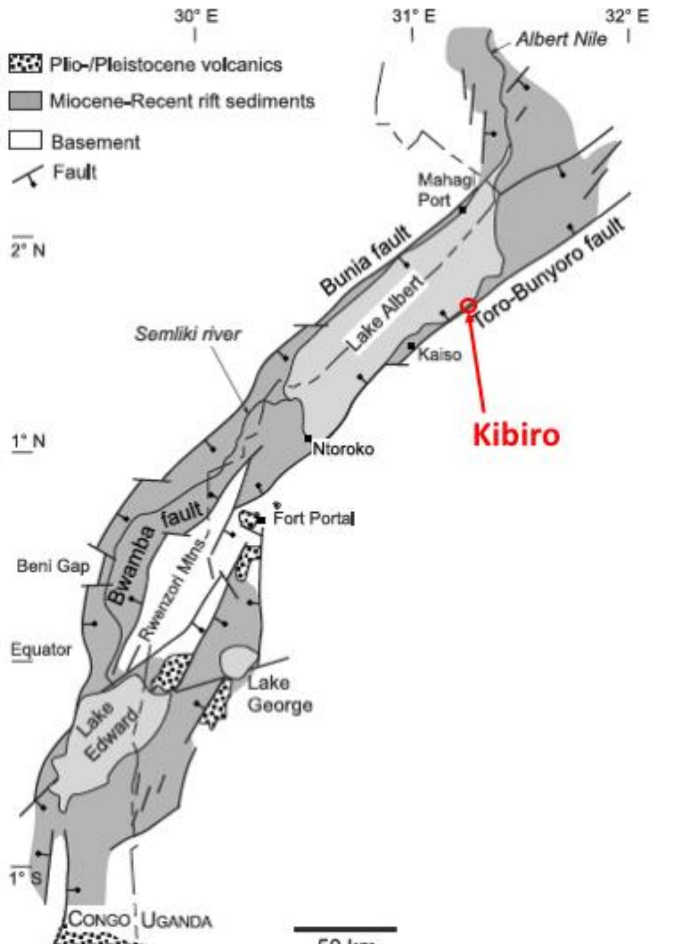 Simplified geologic map of the albertine rift showing rift