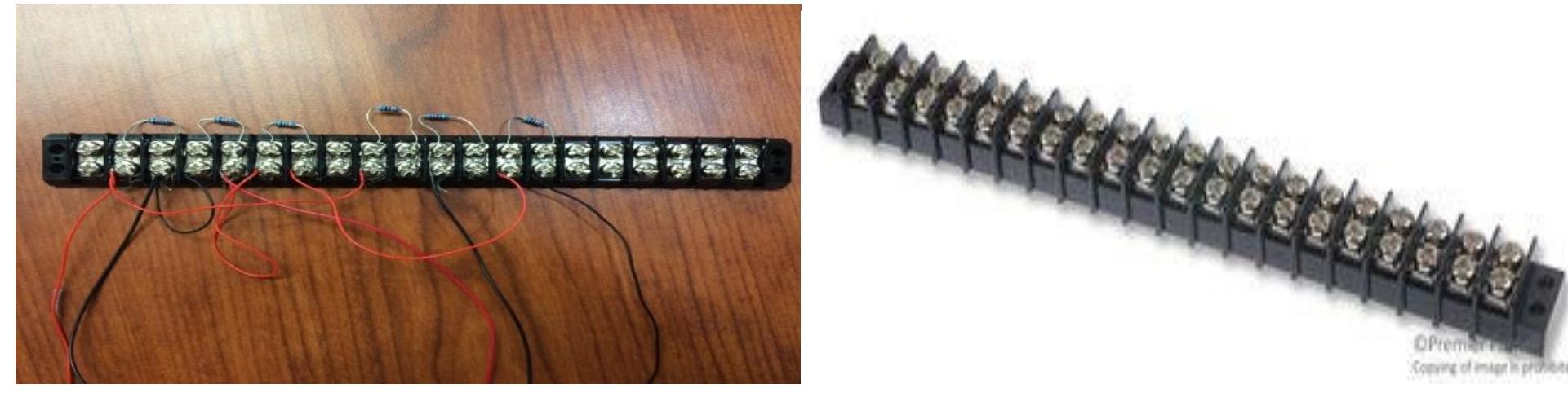 4 (a) wheatstone bridge set-up on terminal block.