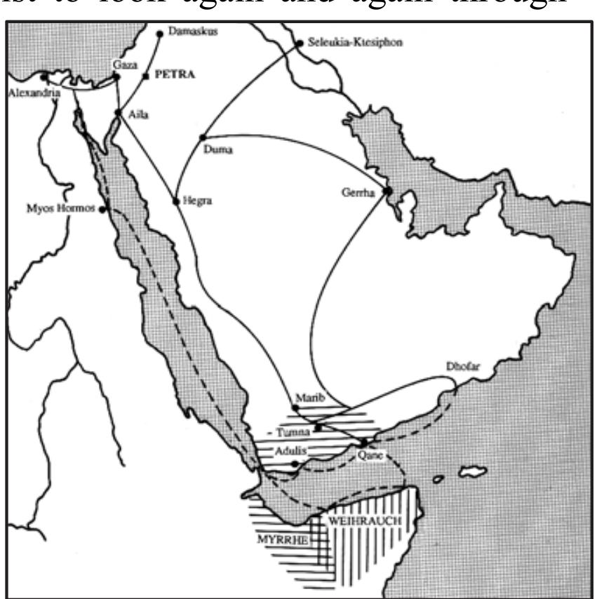 Map of the arabian peninsula with the southern region of the