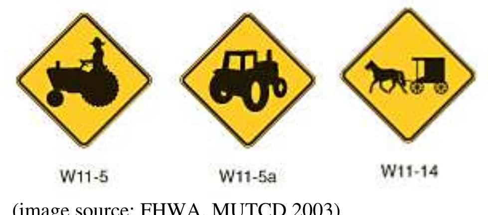 -4. current mutcd advance warning signs for smv figure 3-4