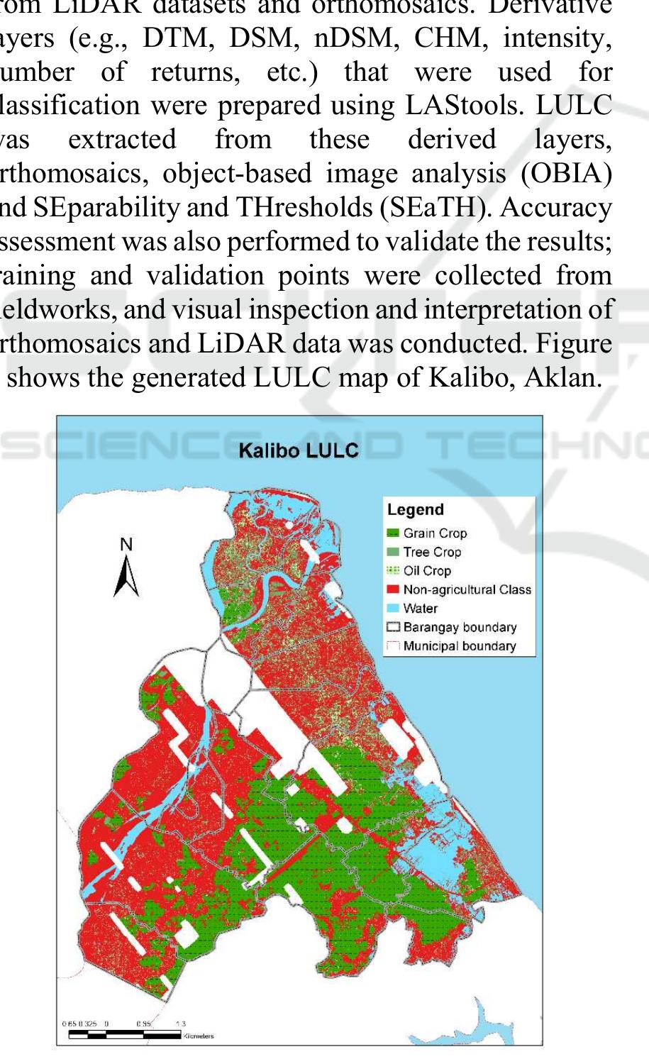 Lulc map of kalibo, aklan derived from lidar datasets and