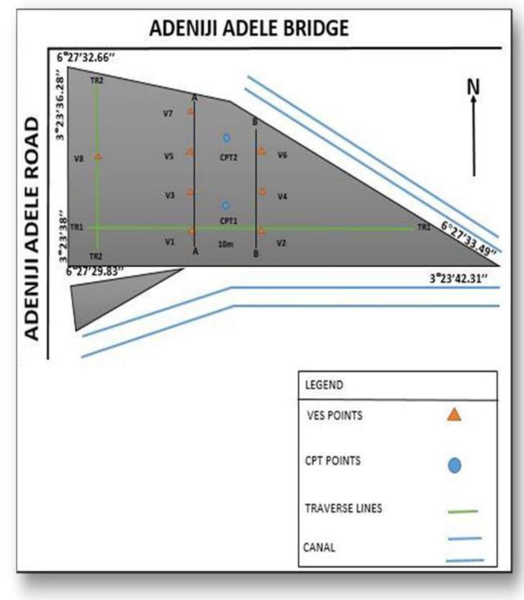 Plate 2: map showing the study area. geological settings