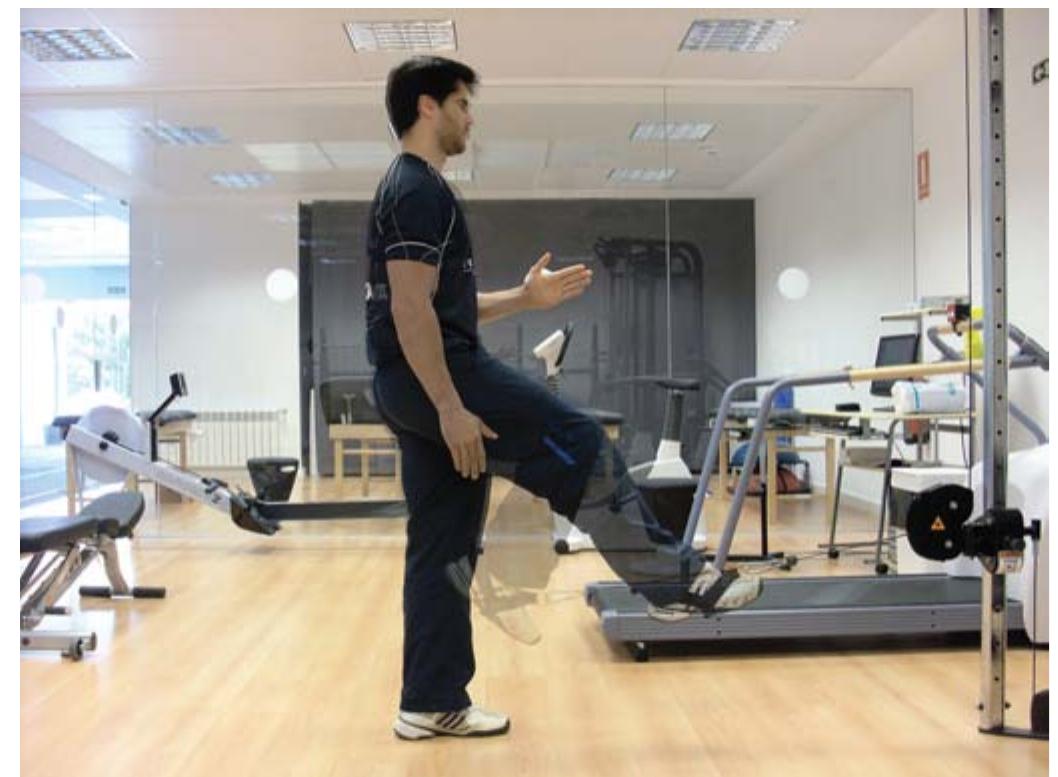 Sprinter eccentric leg curl. example of open kinetic chain