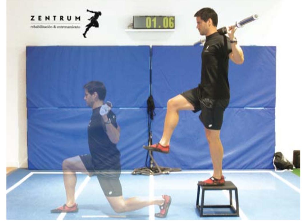 Loaded lunge box drops. example of progression in strain.