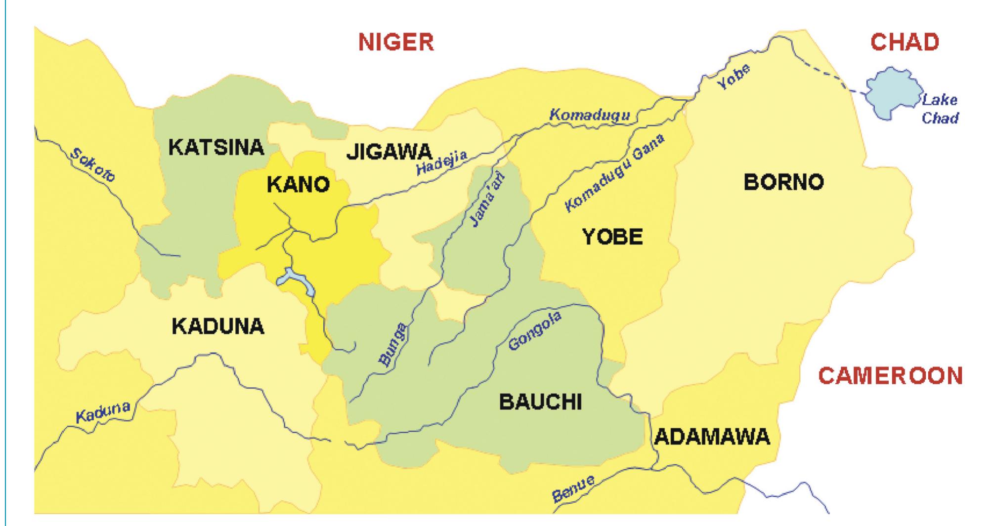 Map of komadugu yobe basin (source: ‘yobe river’