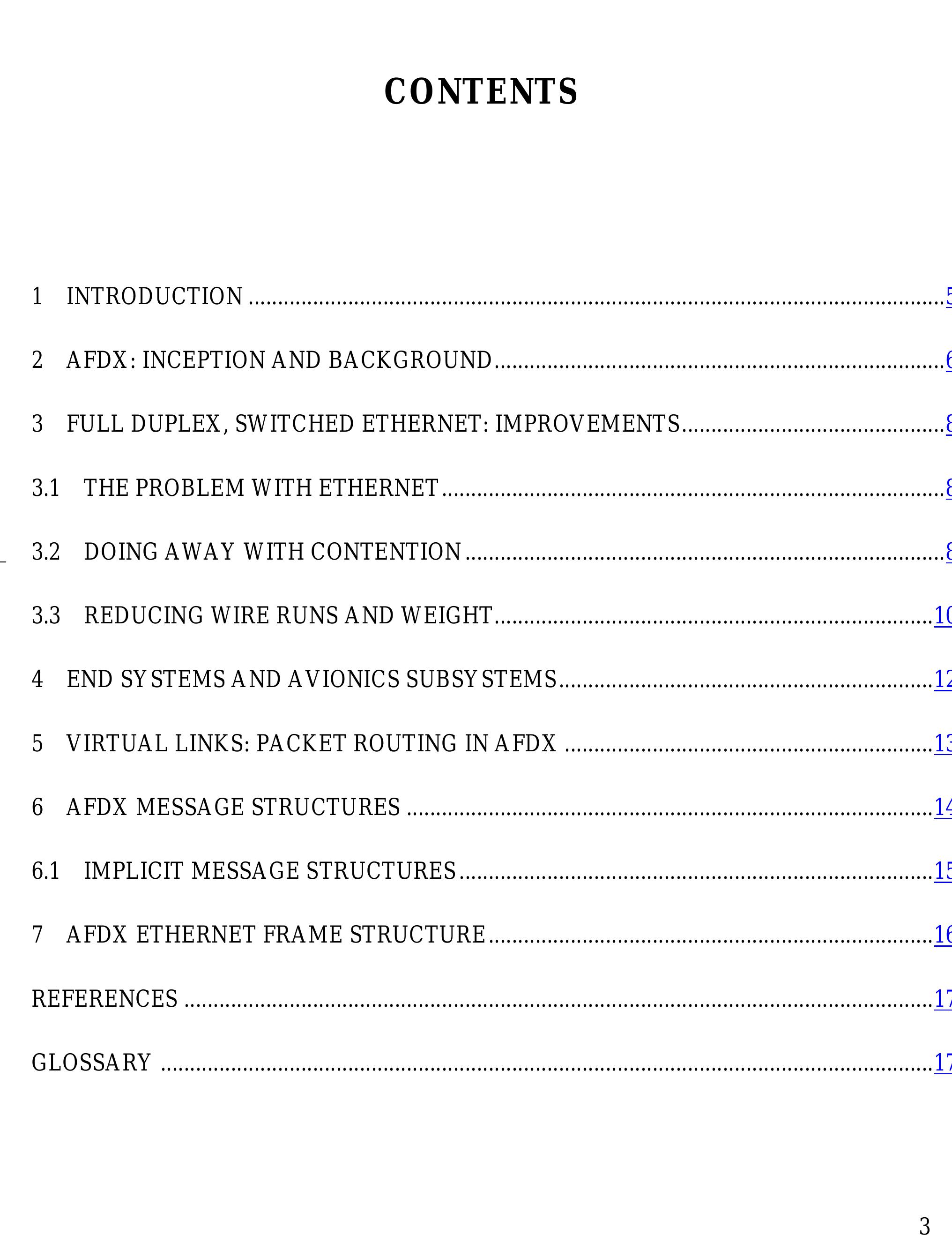 Table 1 - Avionics Full Duplex Switched Ethernet (Afdx) Data