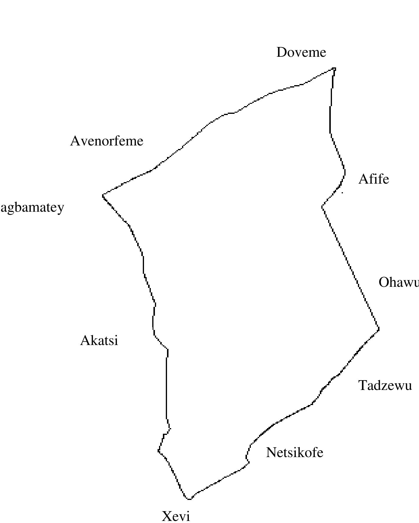Map of cowpea growing areas in the ketu north and parts of