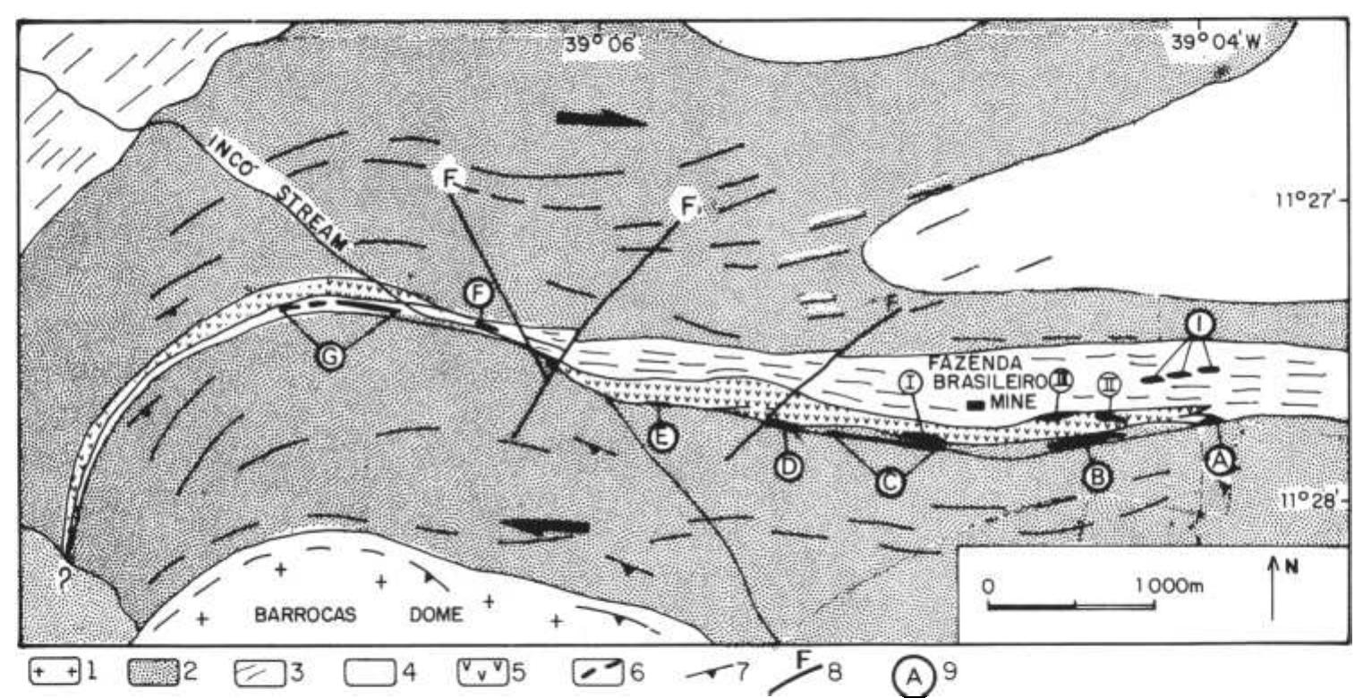 Fic. 3. map of the weber gold belt showing the 11 principle