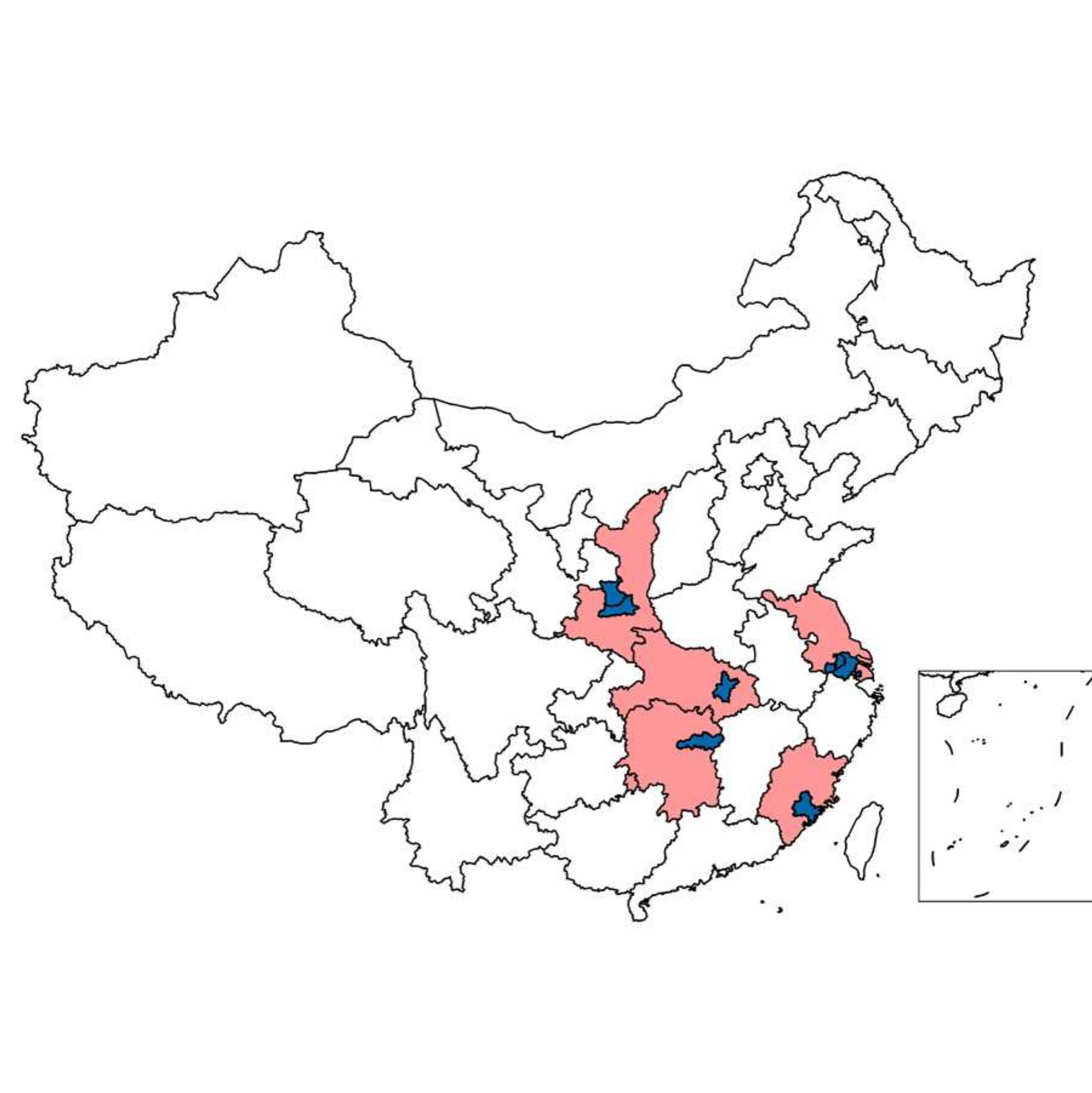 Notes: the figure illustrates location of provinces (in