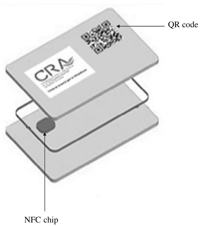 , an example of a nfc/qr code isocard used in this work.