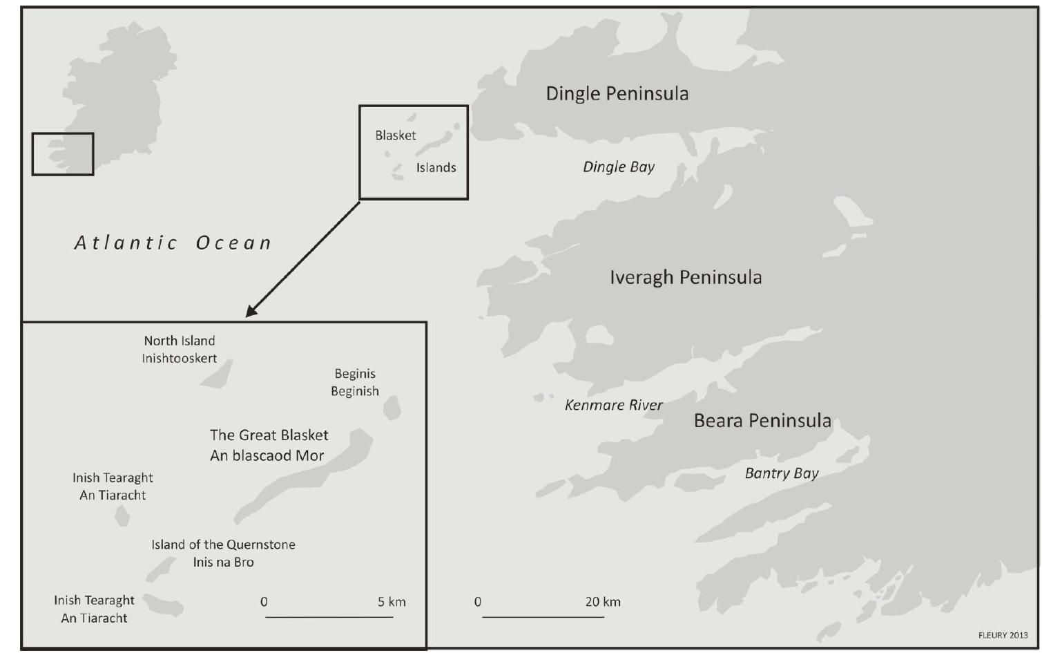 map of the blasket islands (christian fleury, 2013)