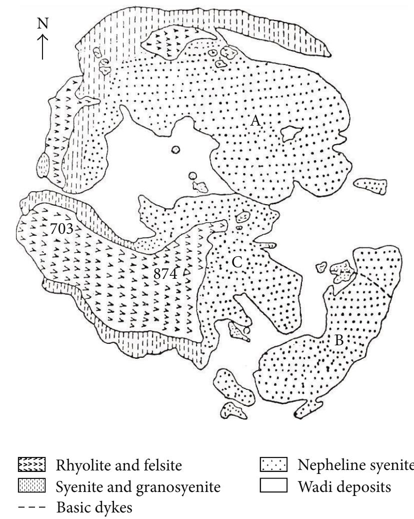 Ficure 2: sketch map of “gabal-abu khruq” showing the