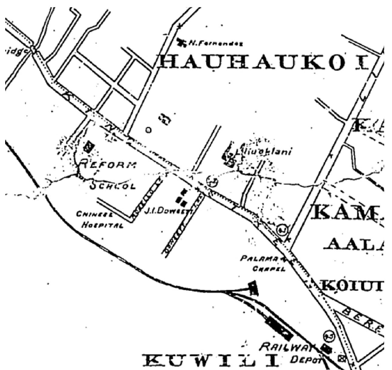 Ficure 6. an 1897 map by m.d. monsarrat shows the location