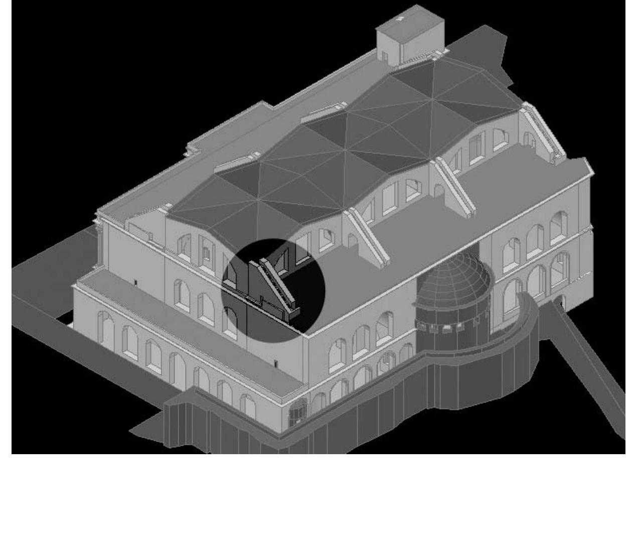 - axonometric reconstruction of the surroundings of the