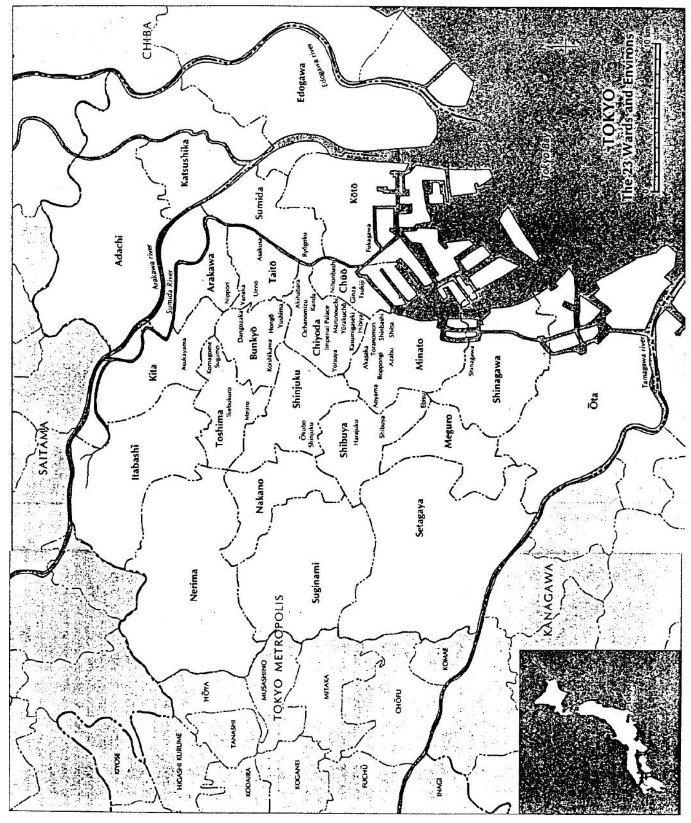 Reference map: tokyo, the 23 wards and environs