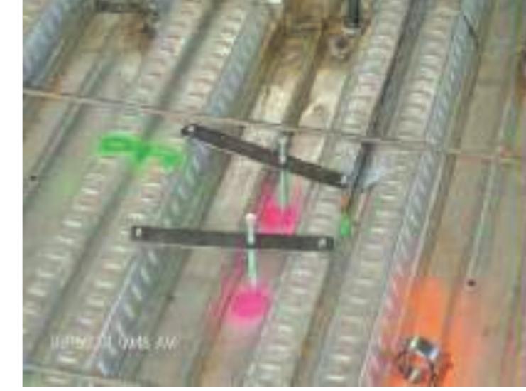 Color coding shows locations for sheet metal straps and pipe