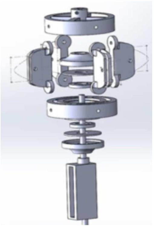 Picking angle picker. exploded view of the picking mechanism