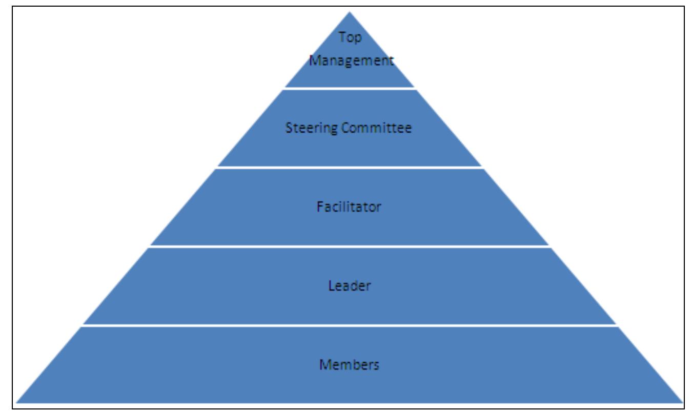 The basic organizational structure of a quality circle