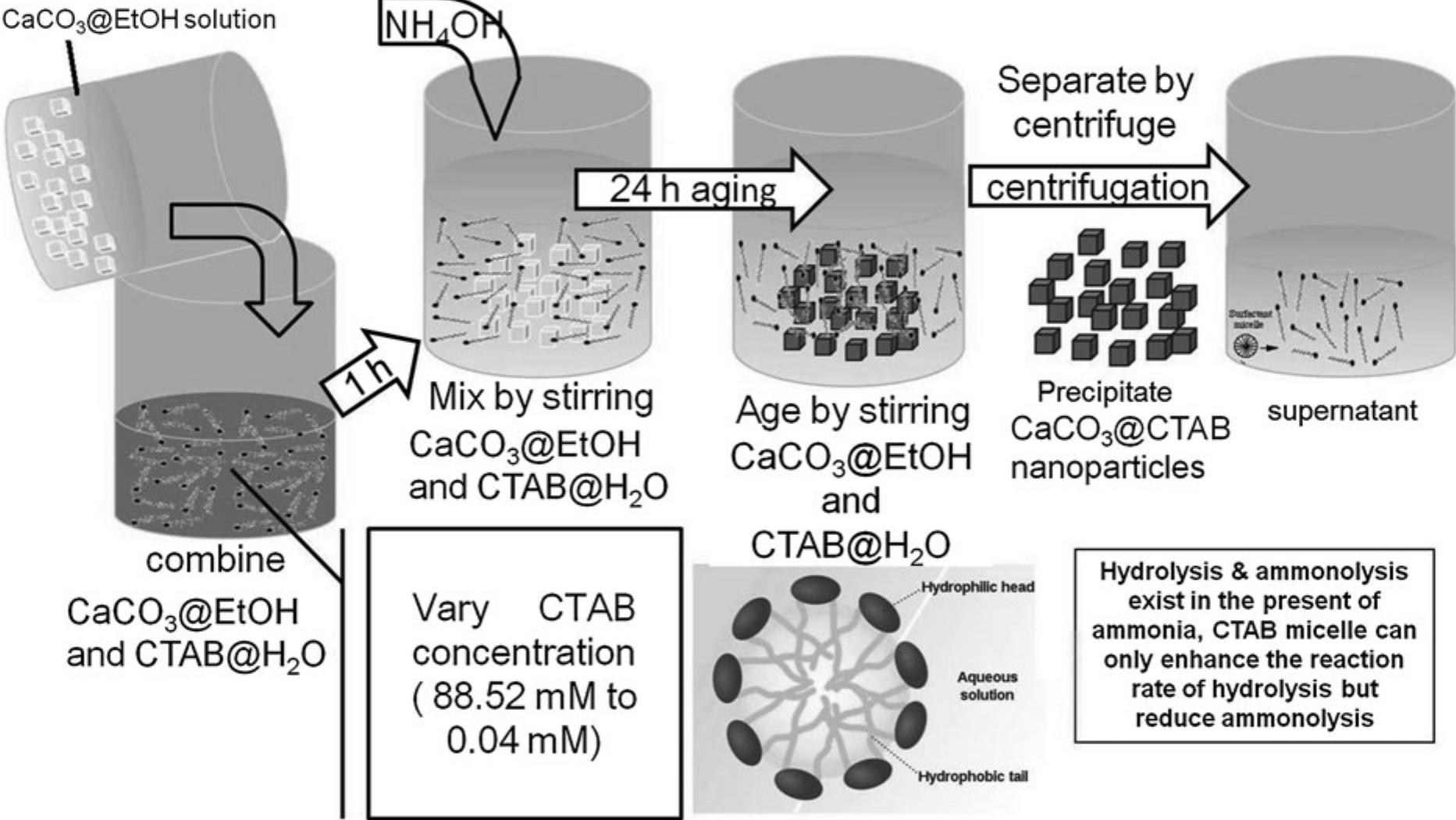 Process flow in preparing for the adsorption of ctab