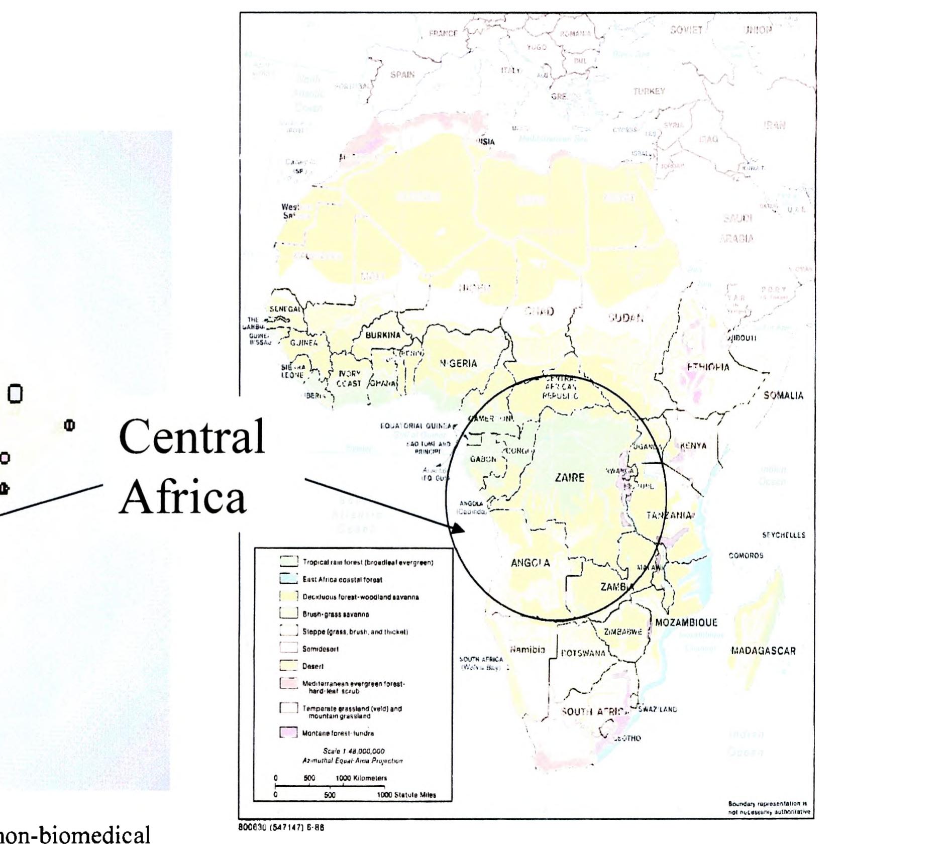 2 map showing african environmental zones